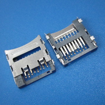 China micro pcb SD push sim card connector 8pin smt，mini sd card socket supplier