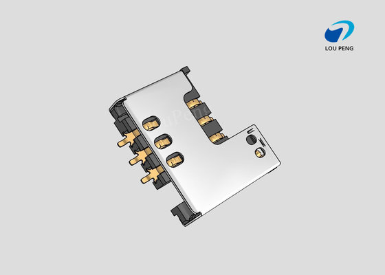 China SIM Connectors, SIM Card Connectors, 2FF mini SIM Compatible Card, 6 Position, 2.54mm [.1in] Centerline,SMT supplier