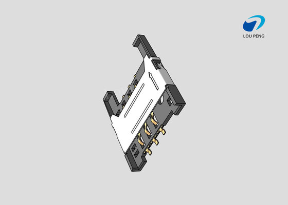 China SIM Connectors, SIM Card Connectors, 2FF mini SIM Compatible Card, 6 Position, 2.54mm [.1in] Centerline,SMT supplier