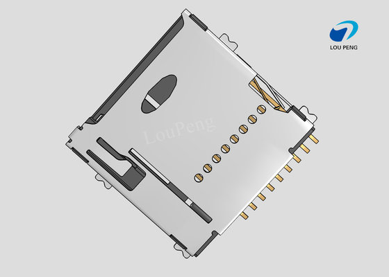 China SD Card Connectors, Secure Digital Compatible Card, 9 Position, Surface Mount, Right Angle supplier