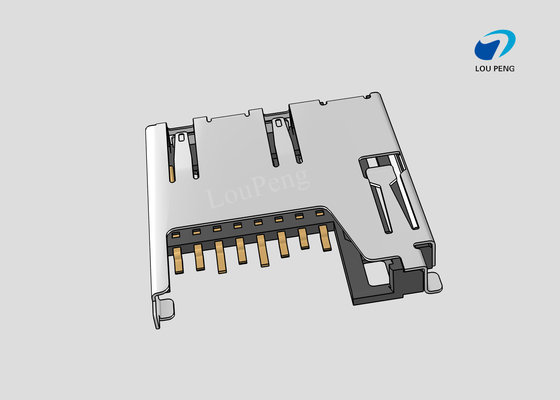 China Micro SD Card Connectors, Secure Digital Compatible Card, 8 Position, Surface Mount, Right Angle supplier