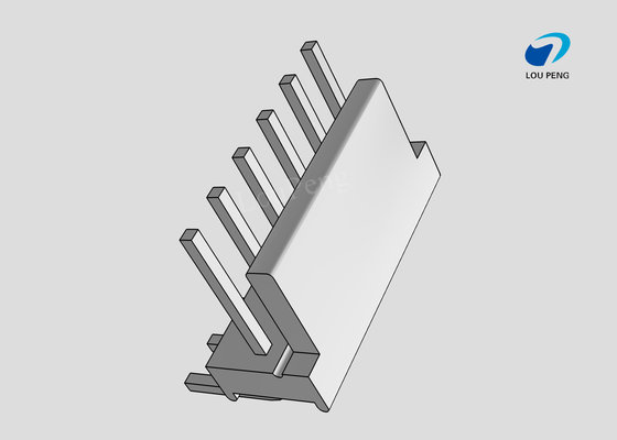 China PCB Mount Header, Right Angle, Wire-to-Board, 6 Position, 3.96mm Pitch, Tin, Natural Housing Color, Shrouded / Solid supplier