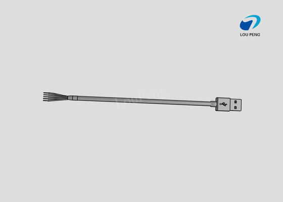 China USB Cable Assemblies, USB 4-Position Plug, AM to Tin sealing wire, Single-Ended, Standard, 28AWG Wire Size, Black supplier