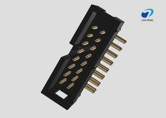 China IDC Header connector, PCB Mount Receptacle, Board-to-Board, 2x8 Position, 1.27mm Pitch, Gold Flash, Right angle，DIP supplier