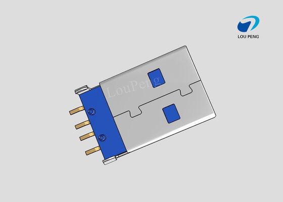 China 3.0 USB connector 4PIN AF SMT  BLUE BOTH SIDES FIXED PIN IS STRAIGHT FOOT Gold-Plated supplier