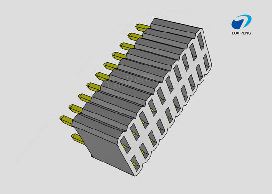 China Female header, PCB Mount Receptacle, Vertical, Board-to-Board, 2x10Pin, 0.8mm Pitch, double row, Gold Flash, DIP, 180° supplier