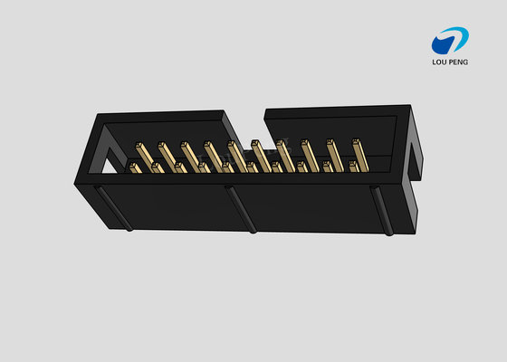 China IDC Header connector, Box Header, Board-to-Board, 2x10Pin, 1.27mm Pitch, Gold Flash, DIP, 180° supplier