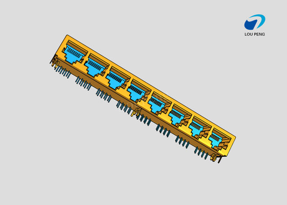 RJ45 8-port jack Cat.5 THT angled supplier