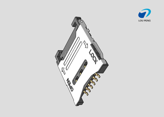 SIM Connectors, SIM Card Connectors, 2FF mini SIM Compatible Card, 6 Position, 2.54mm [.1in] Centerline,SMT supplier