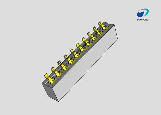 Female header, PCB Mount Receptacle, right angle, Board-to-Board, 10 Position, 1.27mm Pitch, single row, Gold Flash, SMT supplier