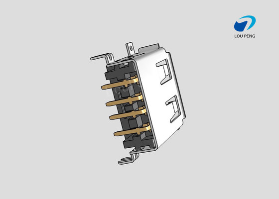 USB connector 2.0 4PIN AF 90 °  BOTH SIDES FIXED PIN IS STRAIGHT AND SMD FOOT supplier