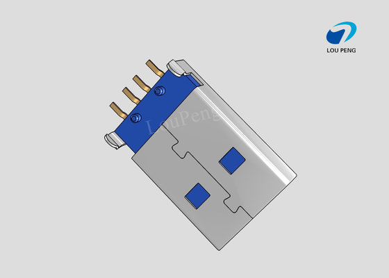 3.0 USB connector 4PIN AF SMT  BLUE BOTH SIDES FIXED PIN IS STRAIGHT FOOT Gold-Plated supplier